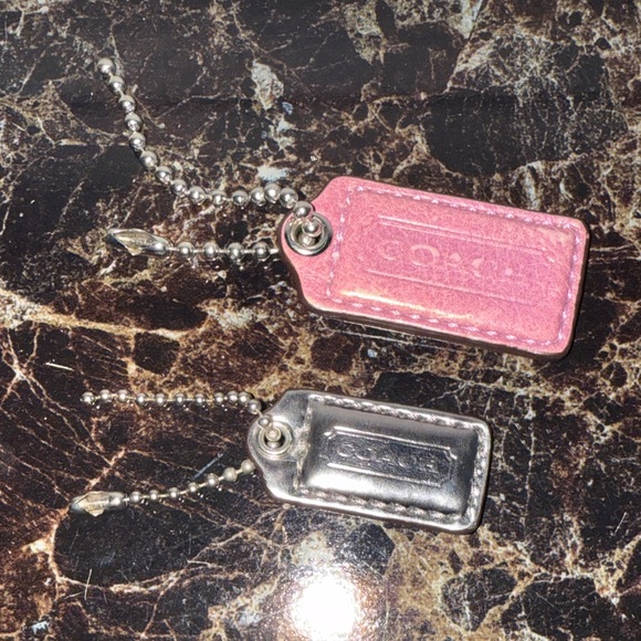 Coach | Cell Phones & Accessories | Coach Pink And Silver Tag Keychains ...